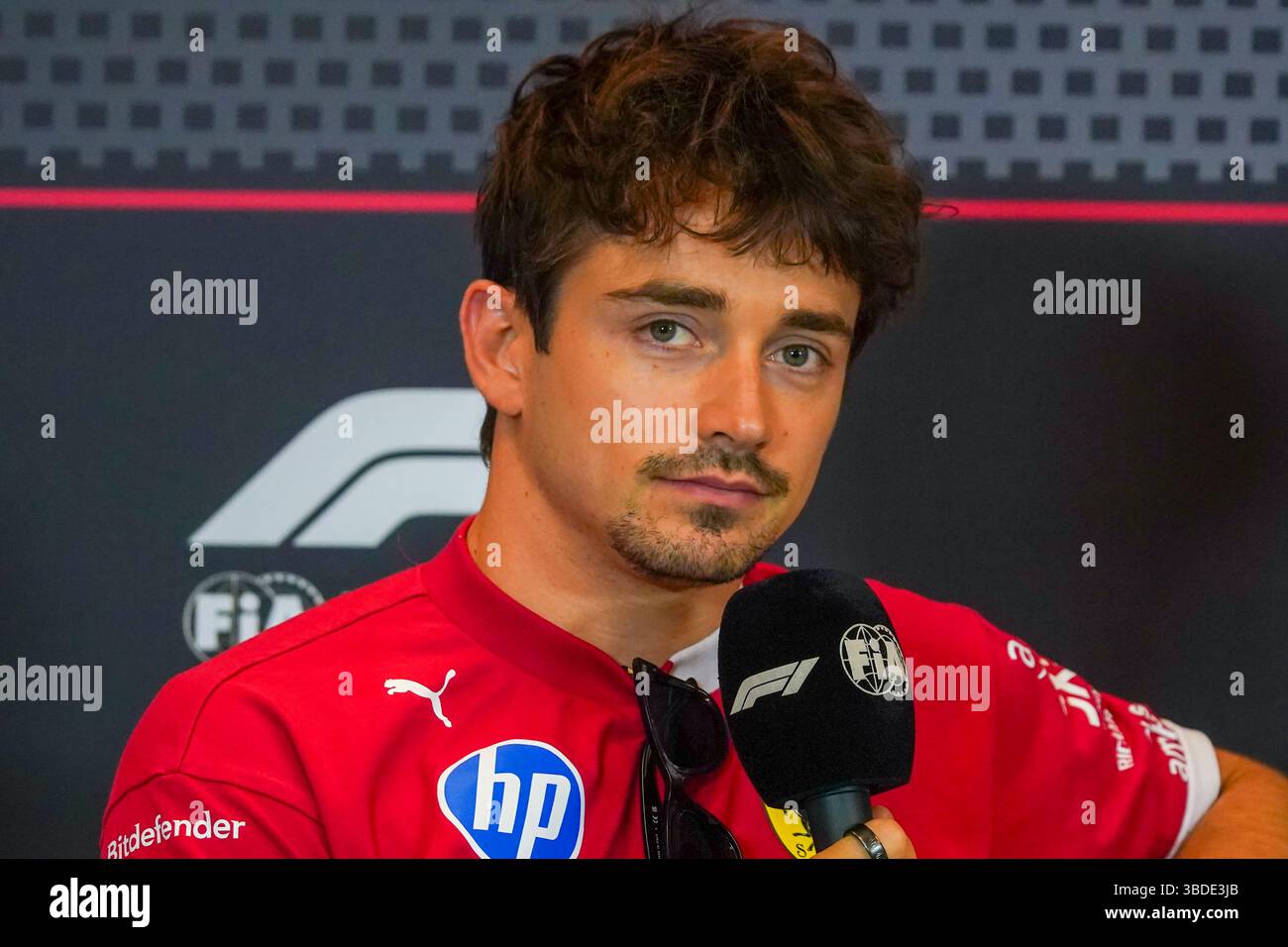 Charles Leclercduring the press conference of the Formula 1 TAG Heuer ...