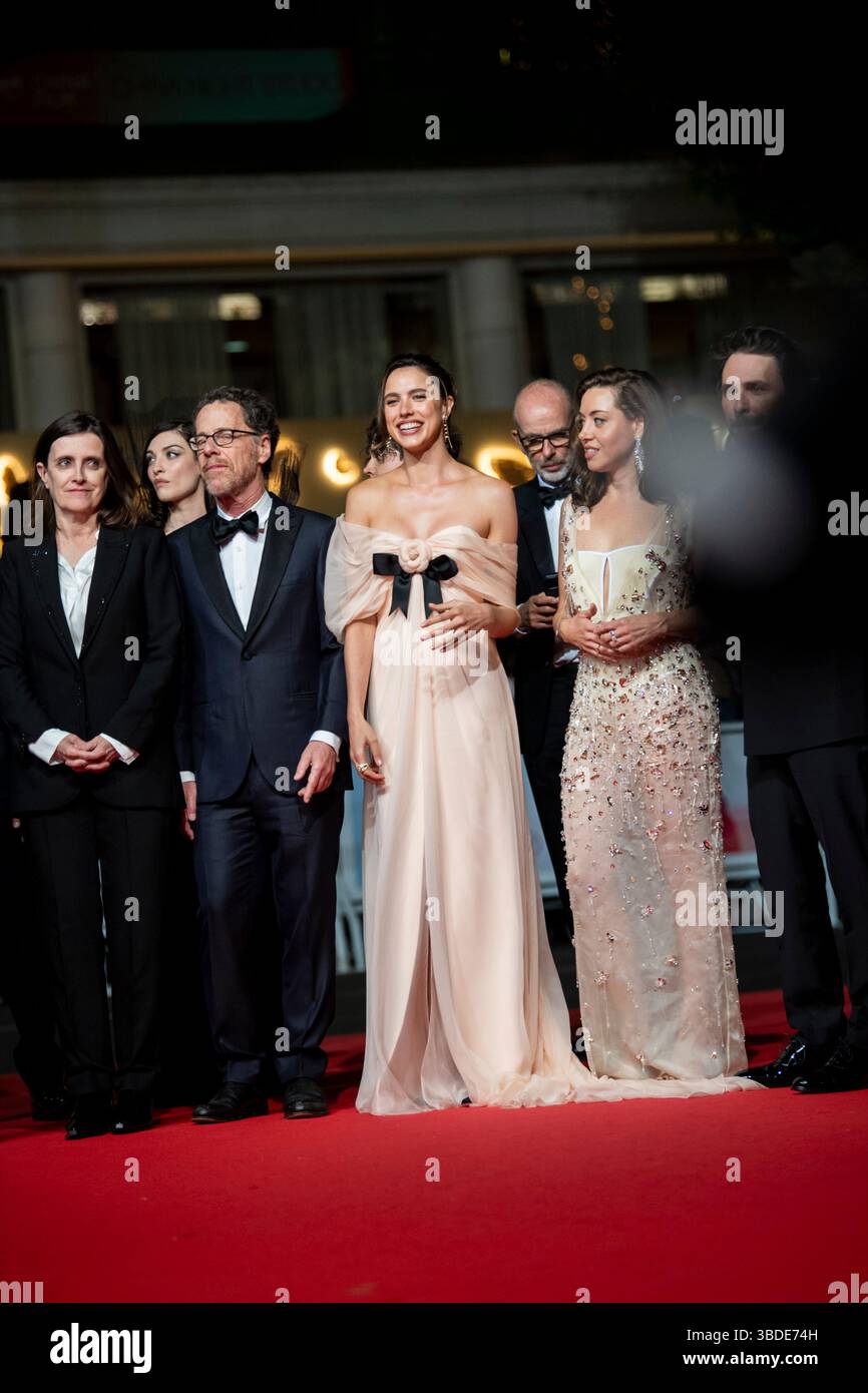 Italy. 24th May, 2025. Tricia Cooke, Lera Abova, Ethan Coen, Margaret Qualley, Eric Fellner ...