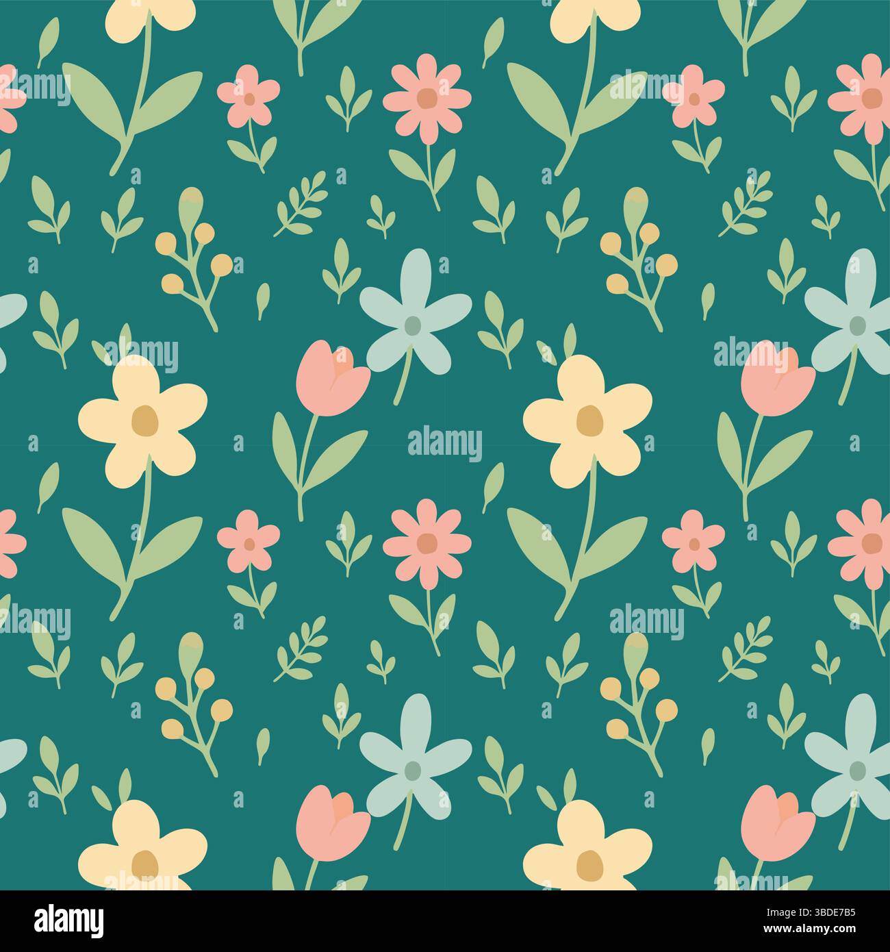 Simple floral seamless ethnic flower pattern for accessories and ...
