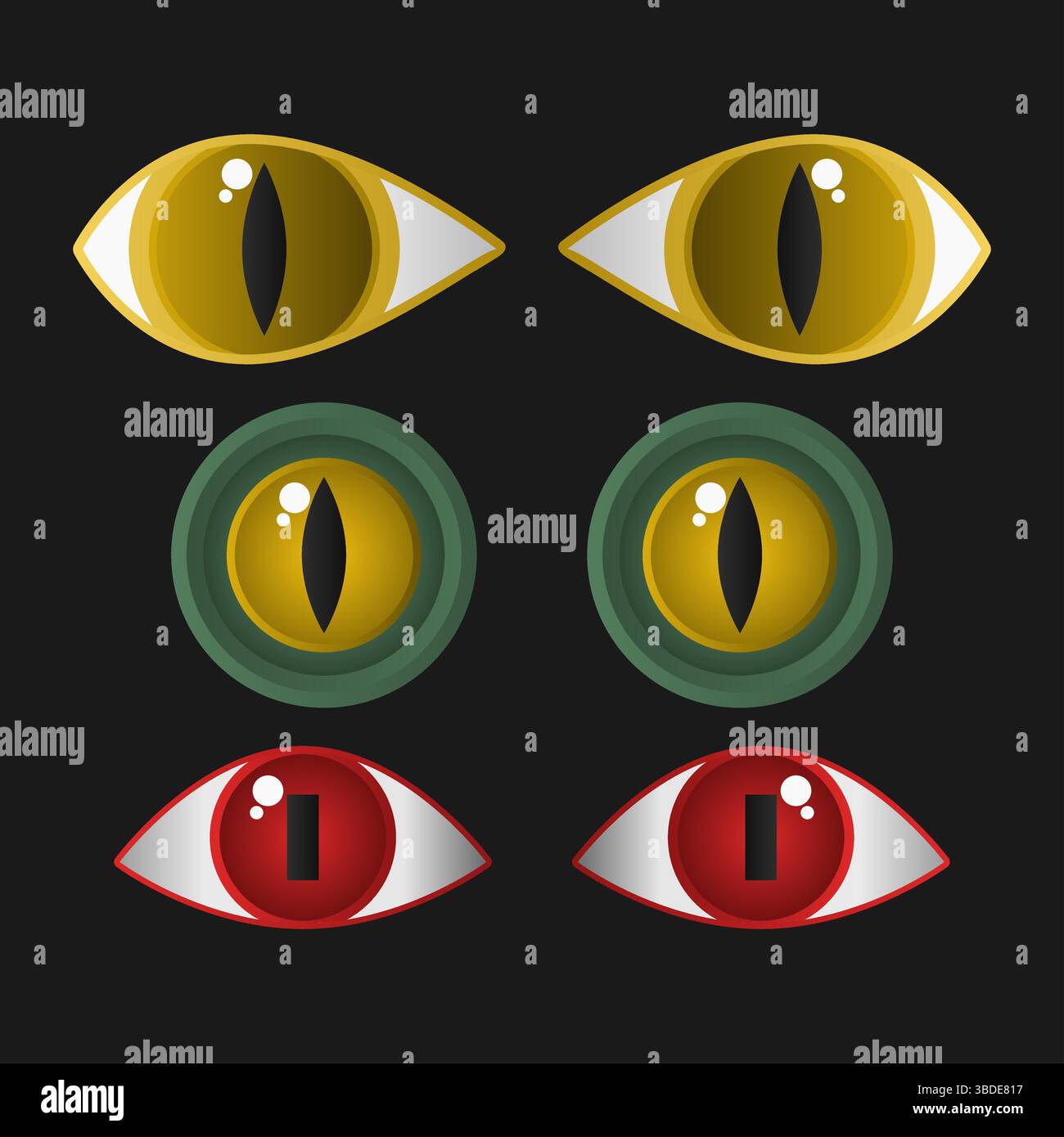 Collection of Scary Monster Eyes Vector. Spooky Wild Monster Eye Gaze ...