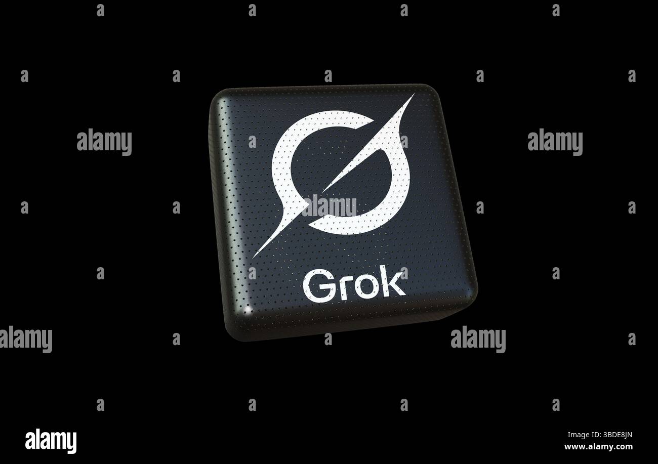 Grok Logo, Artificial Intelligence Platform - Grok Concept Stock Photo ...
