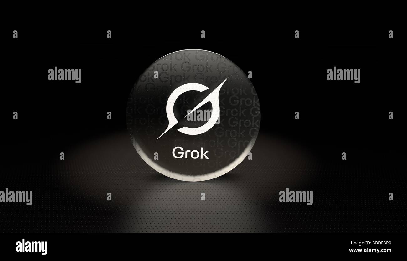 Grok Logo, Artificial Intelligence Platform - Grok Concept Stock Photo ...