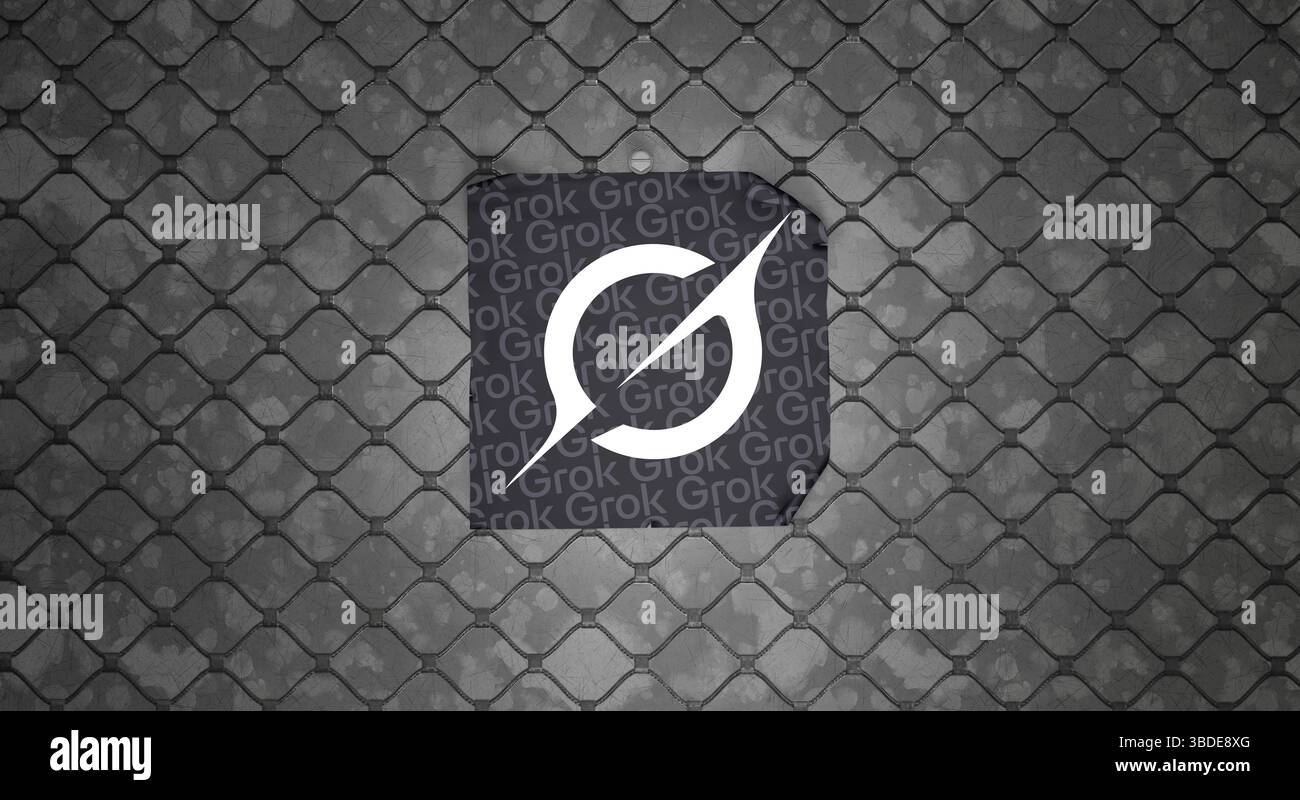 Grok Logo, Artificial Intelligence Platform - Grok Concept Stock Photo ...