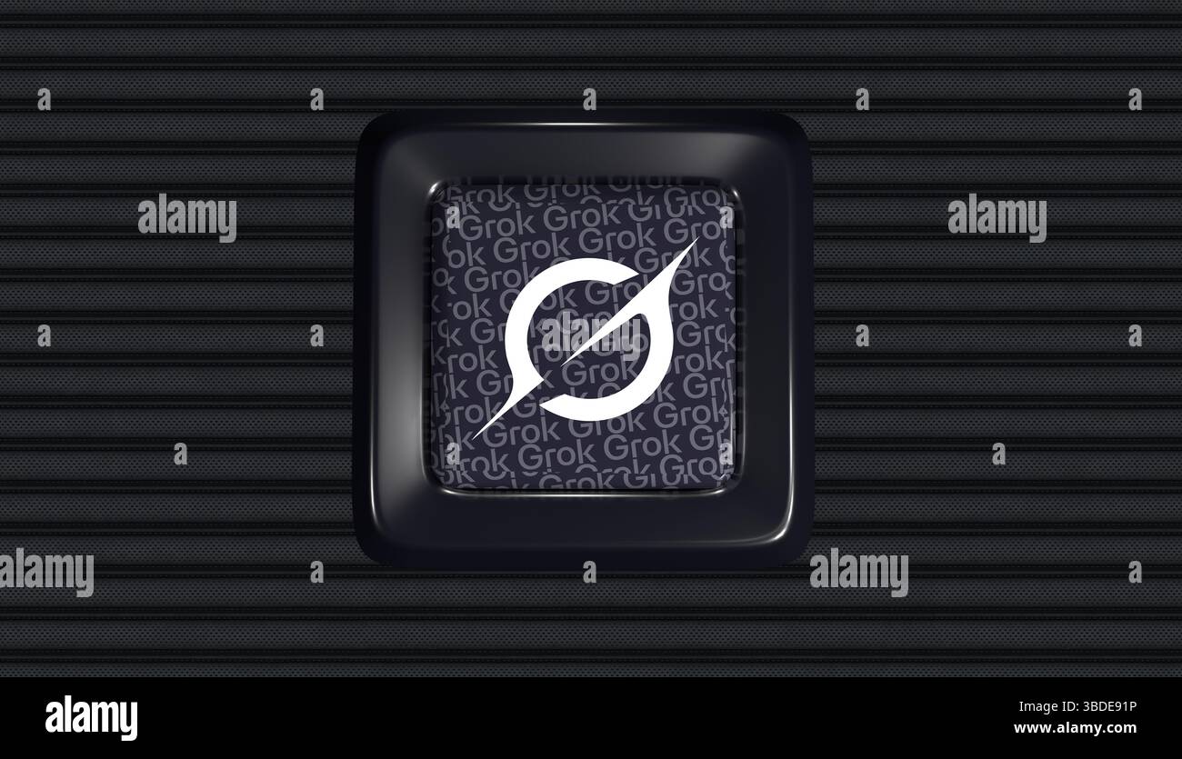 Grok Logo, Artificial Intelligence Platform - Grok Concept Stock Photo ...