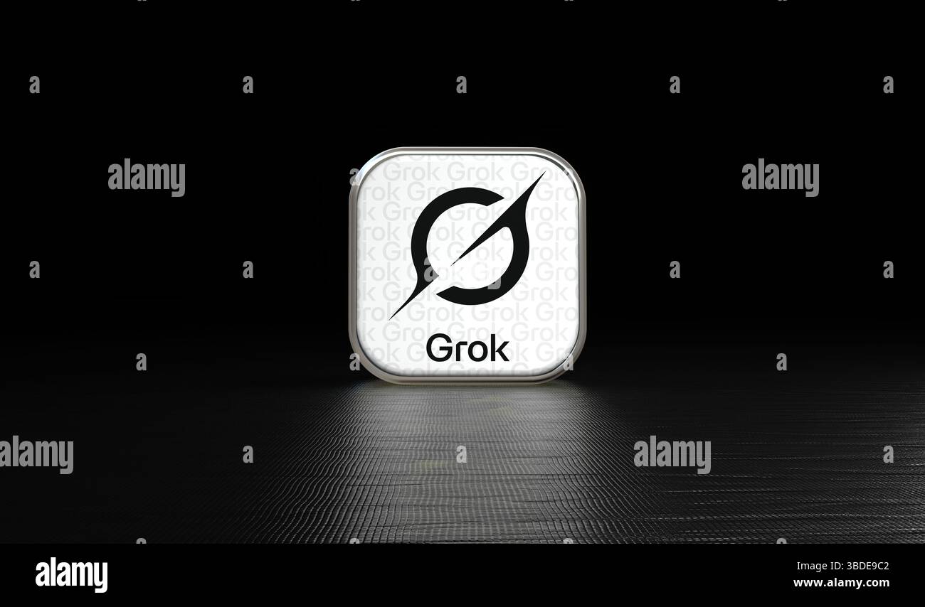 Grok Logo, Artificial Intelligence Platform - Grok Concept Stock Photo - Alamy