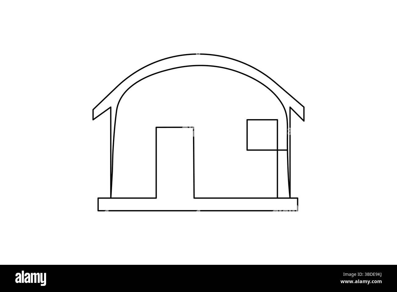 House continuous single line art celebration decoration concept outline ...