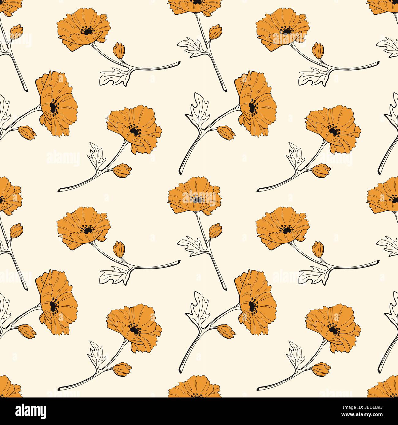 Flowers california poppy in Stock Vector Images - Alamy