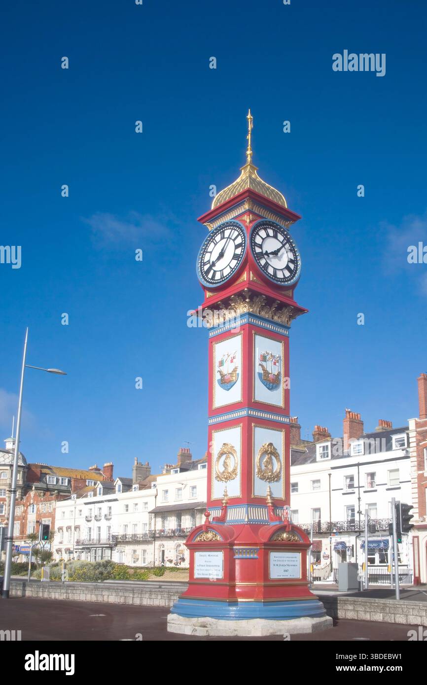 queen victoria jubilee clock on the promenade at weymouth on the dorset ...