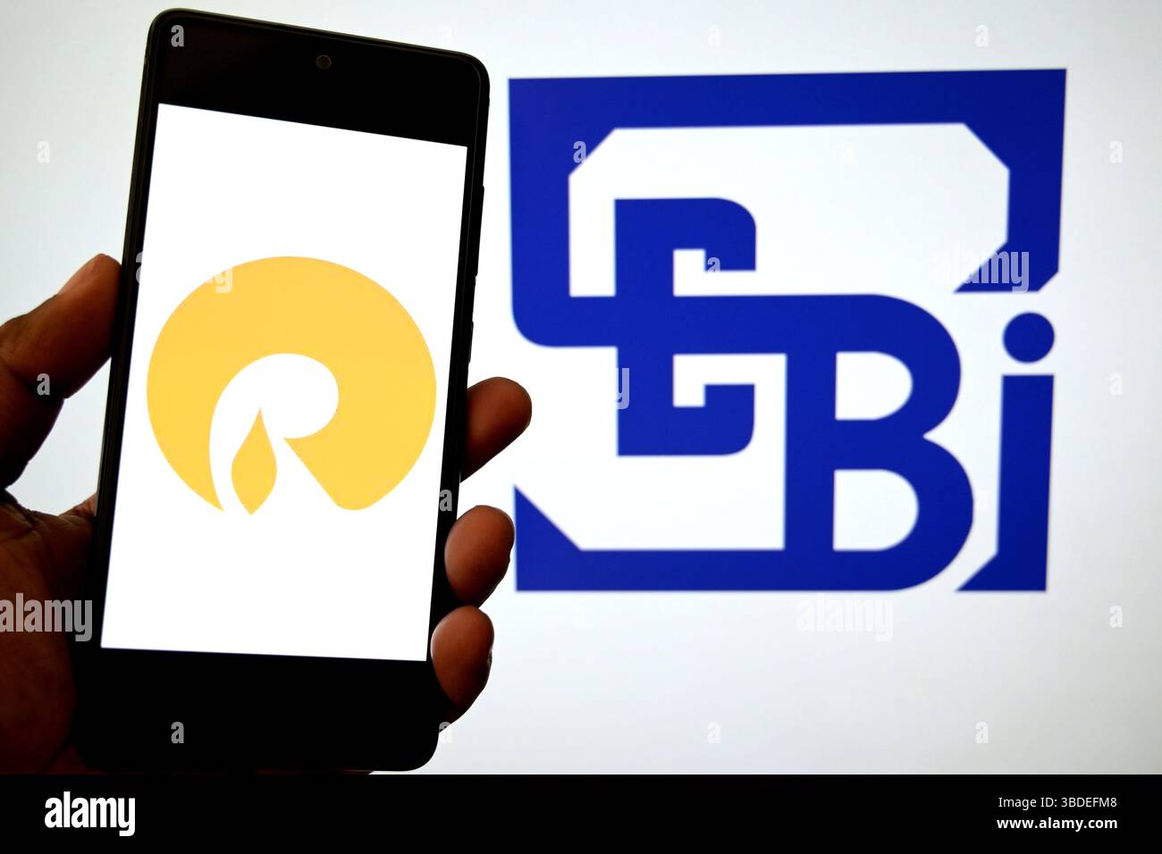 India. 20th May, 2025. In this photo illustration, a Reliance logo is ...