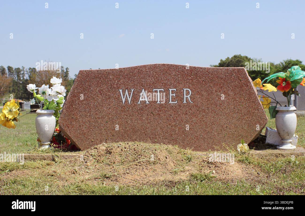 Water on Granite Headstone Death of Water Concept Stock Photo - Alamy