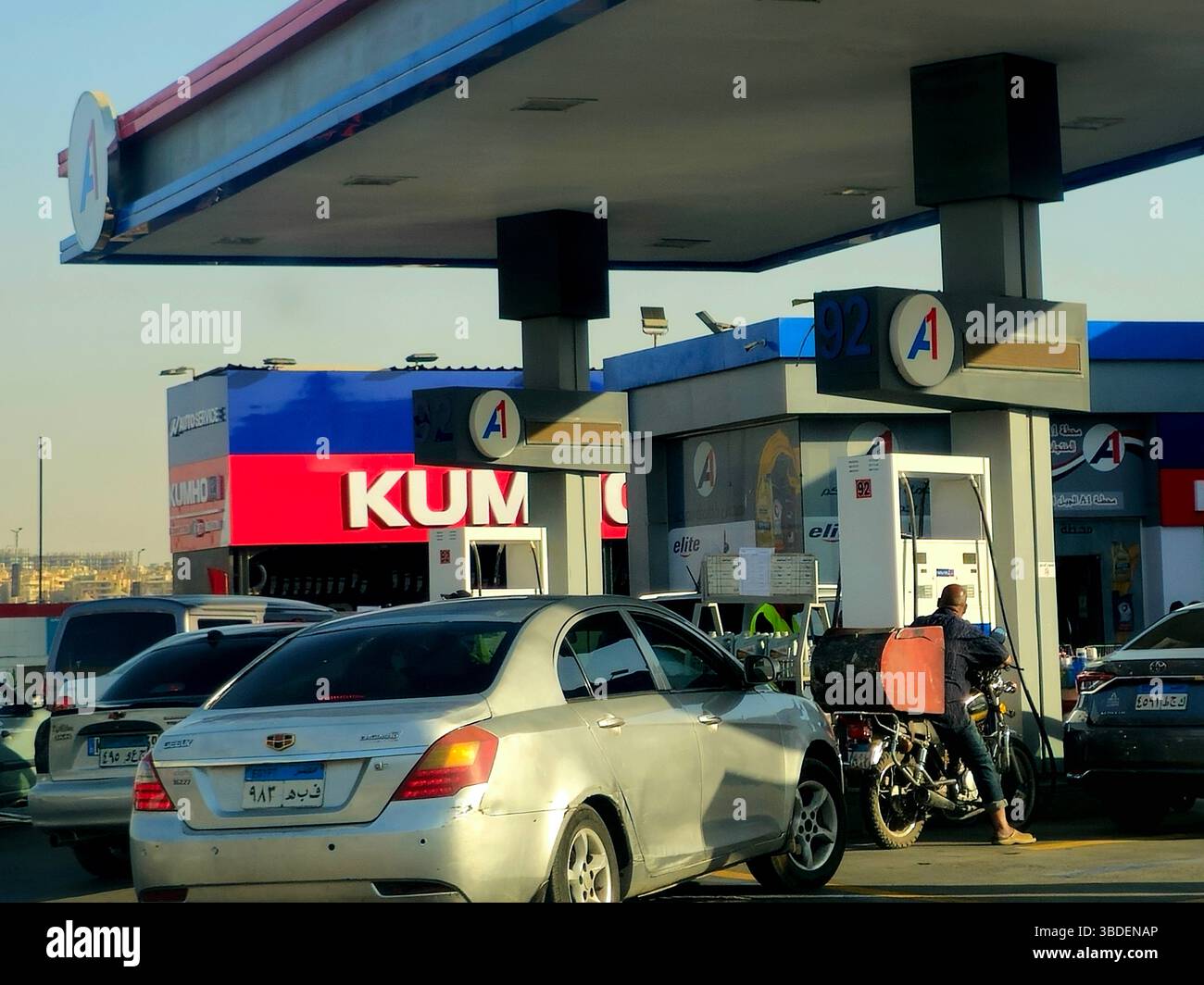 Cairo, Egypt, May 20 2025: A A1 petrol gas fuel and oil station in Nasr ...