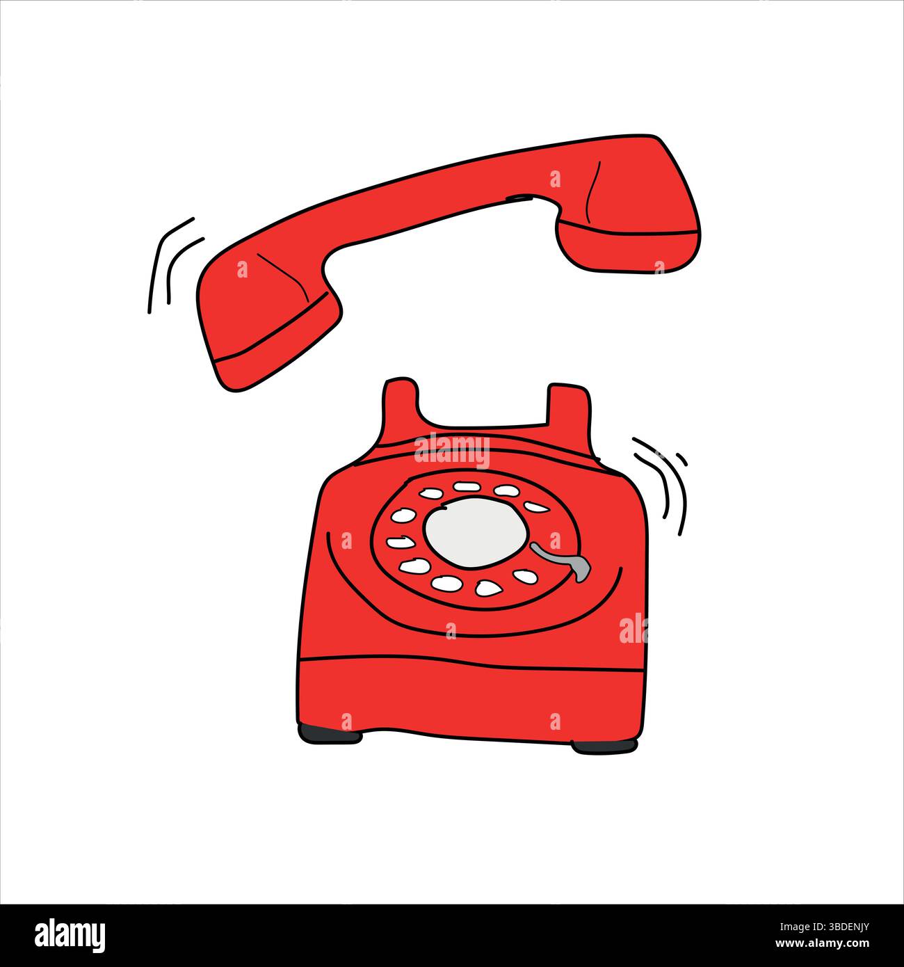Hand Drawn Retro Rotary Telephone Illustration Stock Vector Image & Art ...
