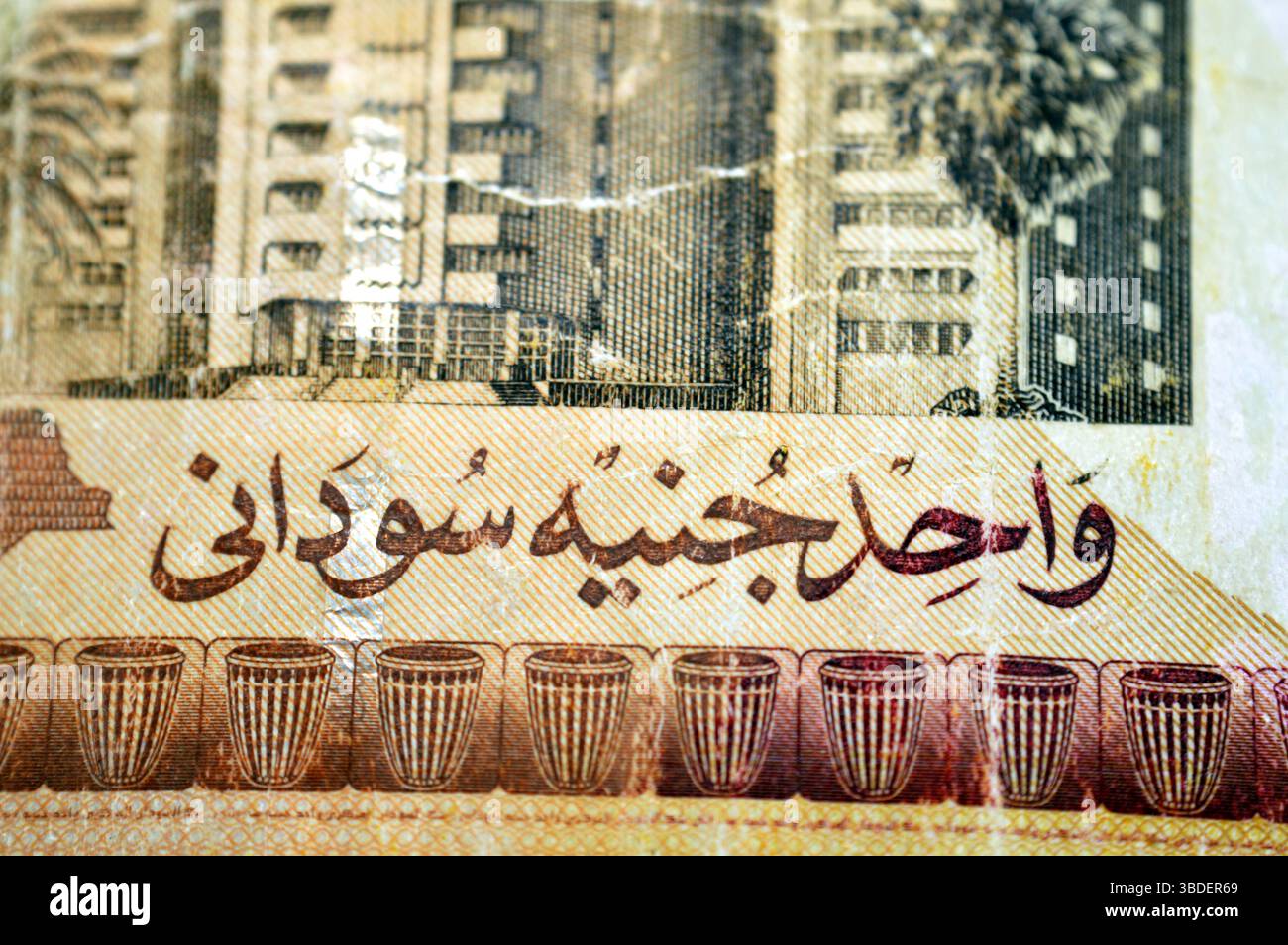 the obverse side of 1 SDG one Sudanese pound cash money bill banknote ...