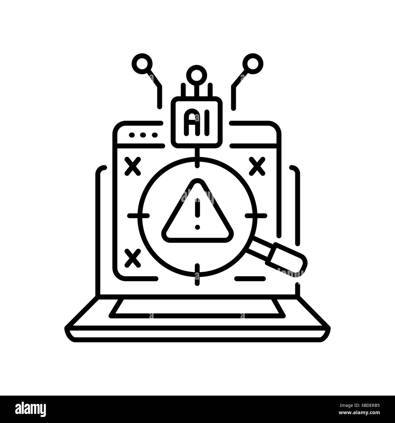 Analysis mistakes written work black line icon for digital and print projects. Minimal clean ...