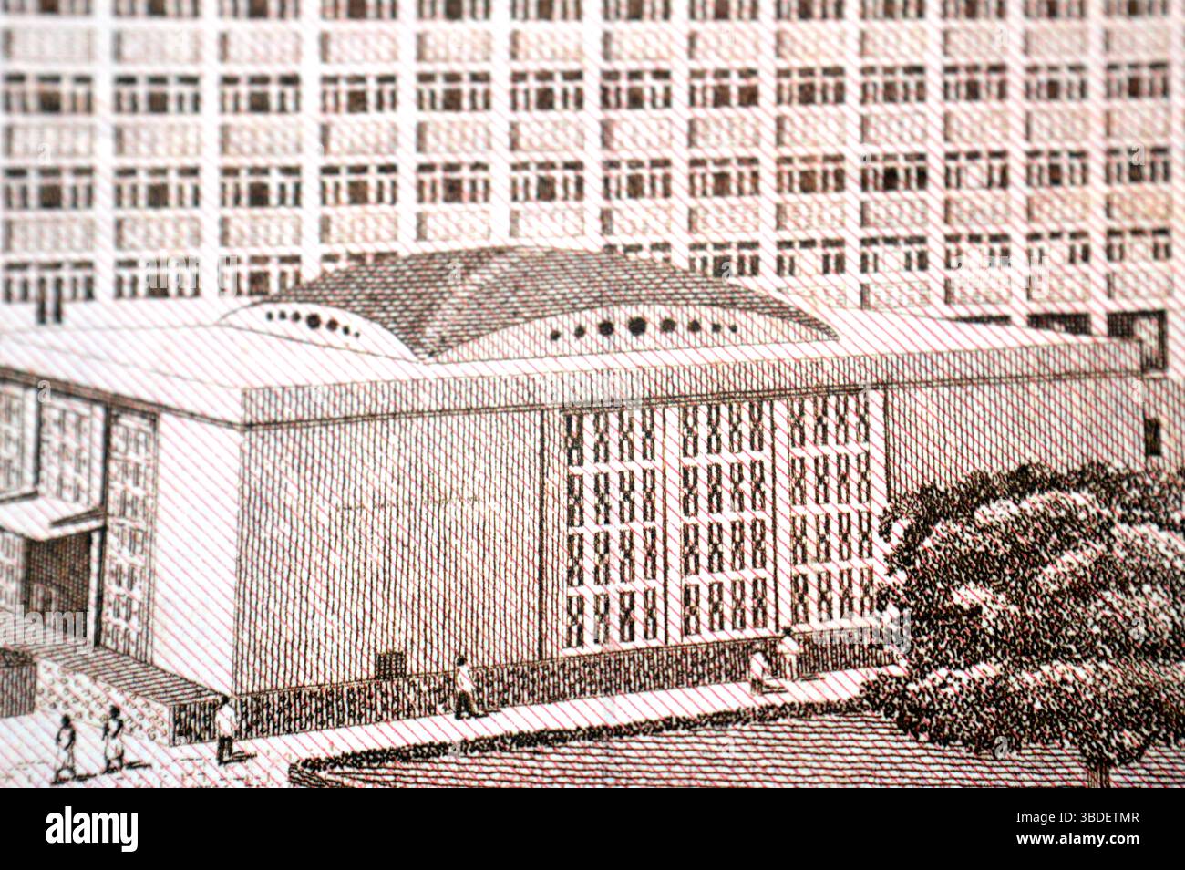 The Bank building from The obverse side of 1 One Nigerian pound cash ...
