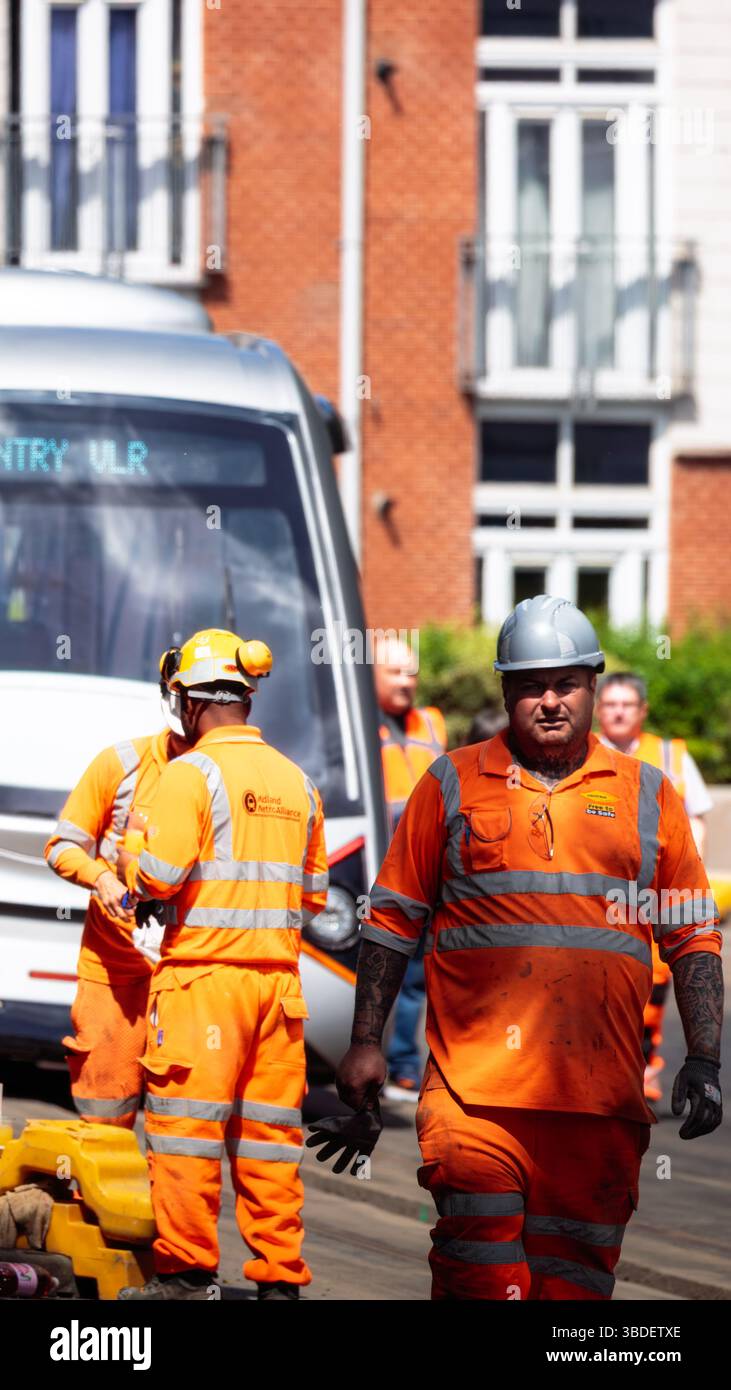 Coventry, UK 23.05.25. Contractors putting finishing touches to ...
