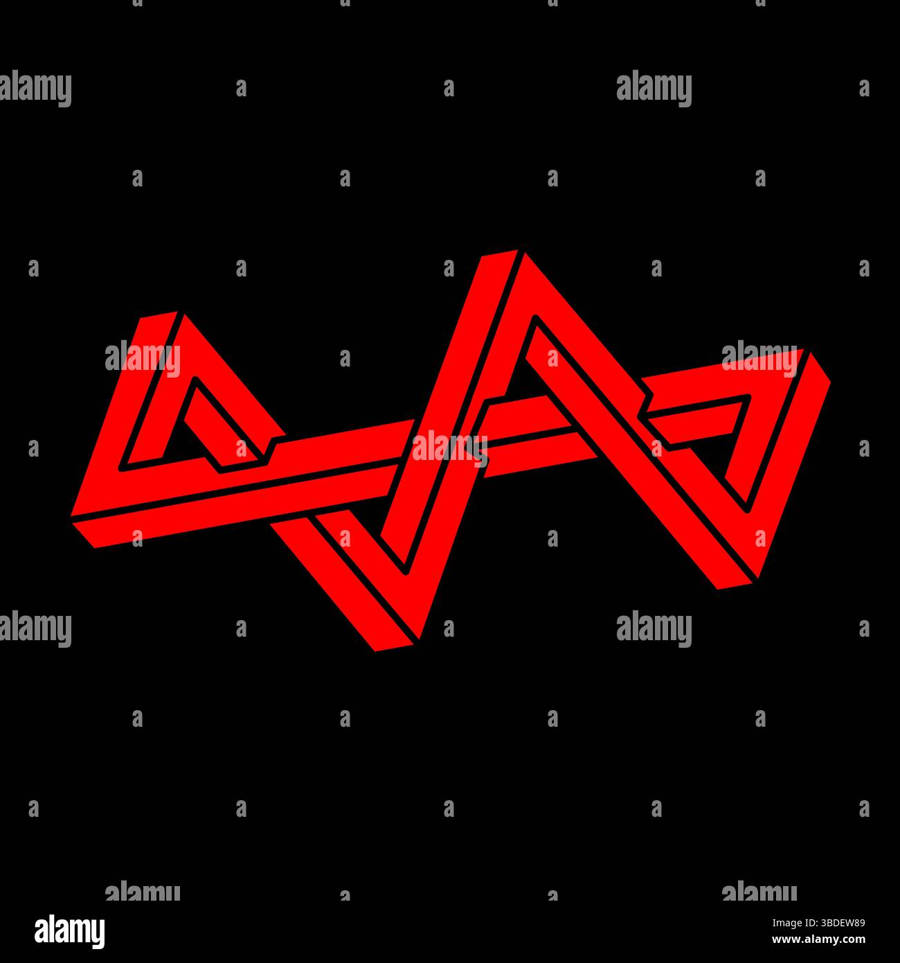 Impossible shapes. Optical illusion logo. Abstract eternal geometric ...