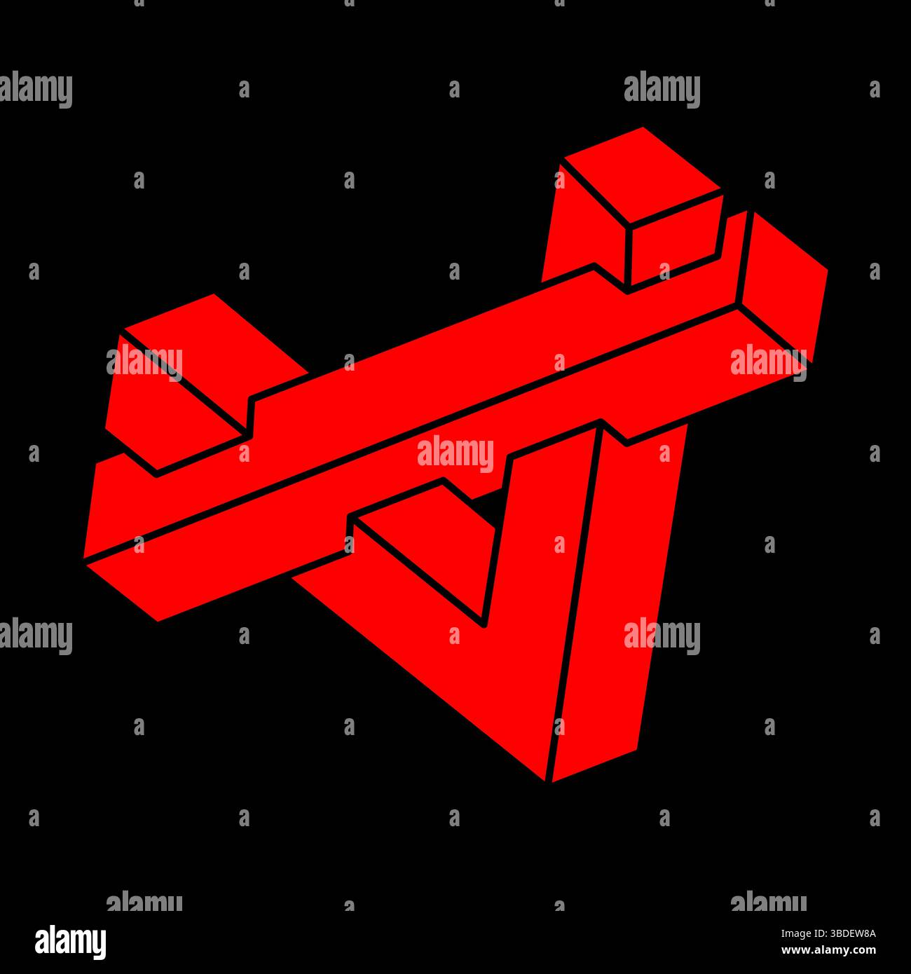 Impossible optical illusion shapes. Op art objects. Sacred geometry logo. Impossible figures ...