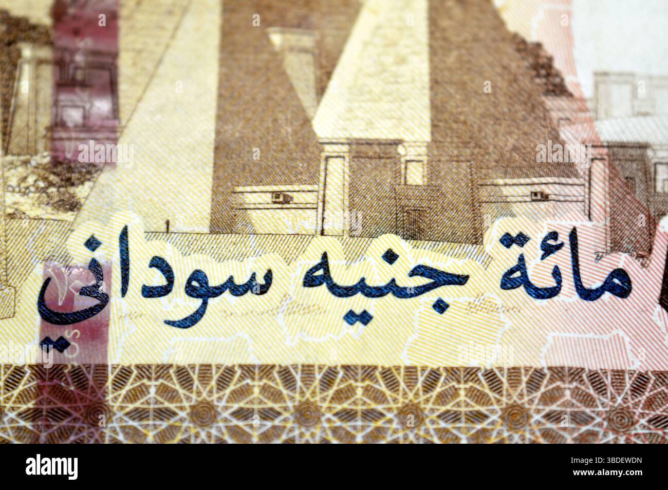 the obverse side of 100 SDG one hundred Sudanese pounds cash money bill ...