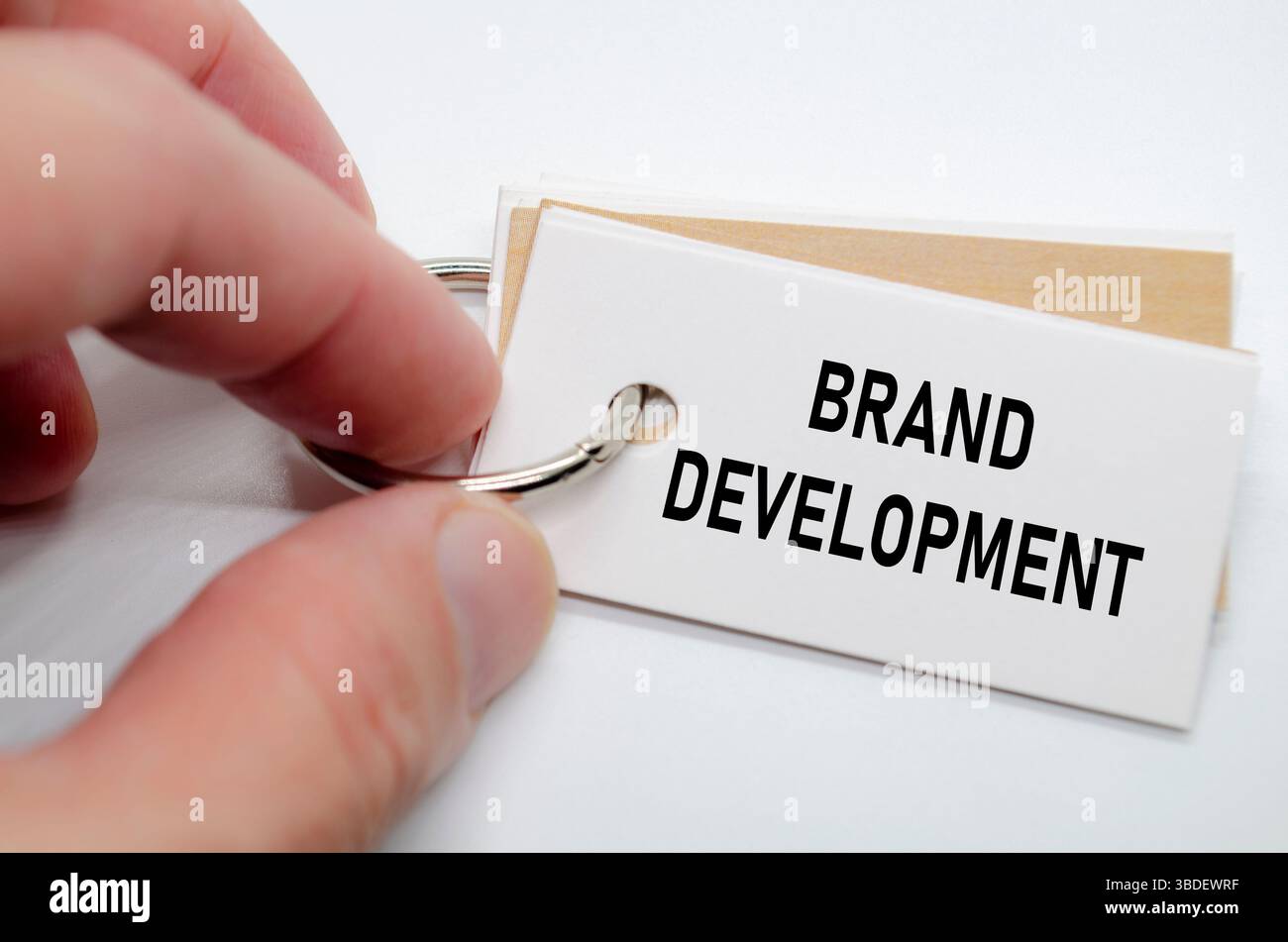 Brand development message emphasized on white note emphasizing visual ...