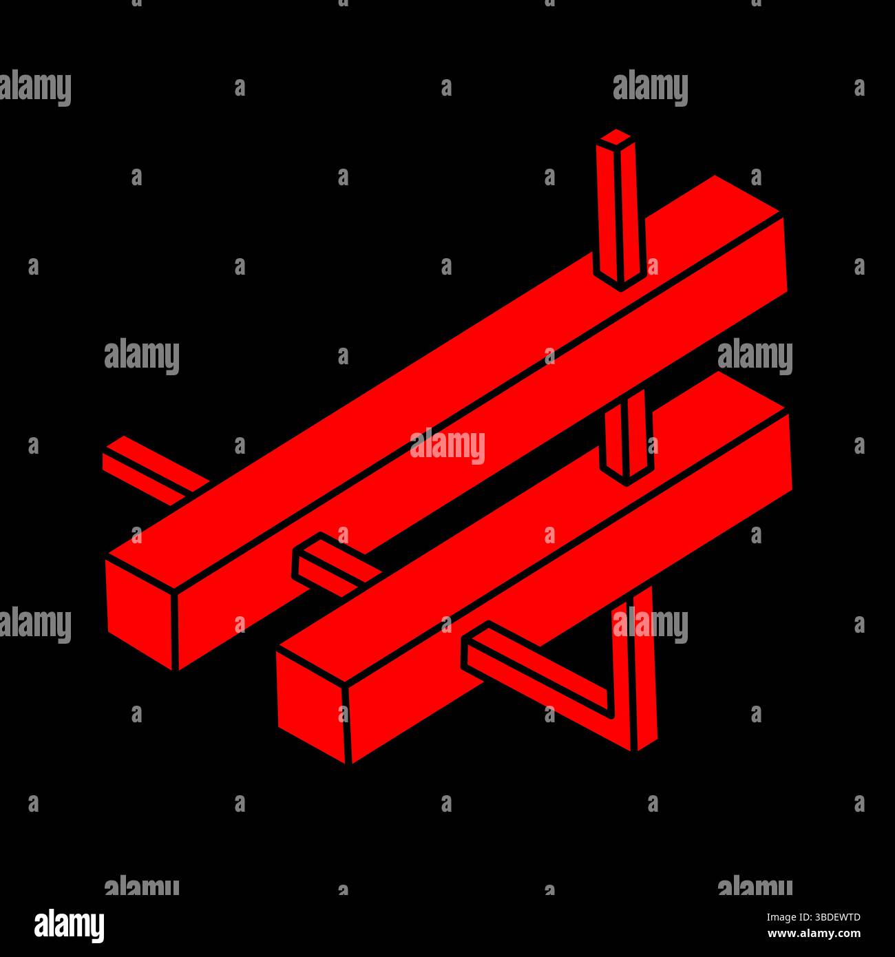 Optical illusion logo. Impossible shapes vector. Optical art objects ...