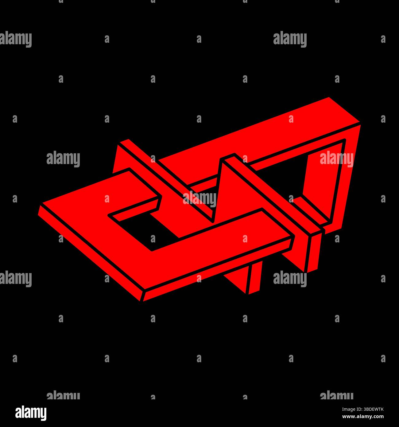 Escher paradox geometry logo. Optical illusion objects. Sacred ...