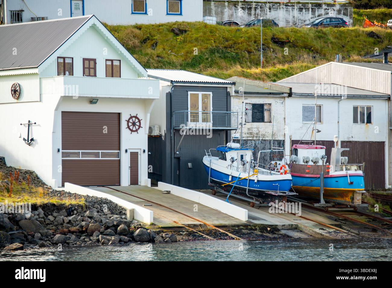 Shiplifts on a Marine Railway Stock Photo - Alamy