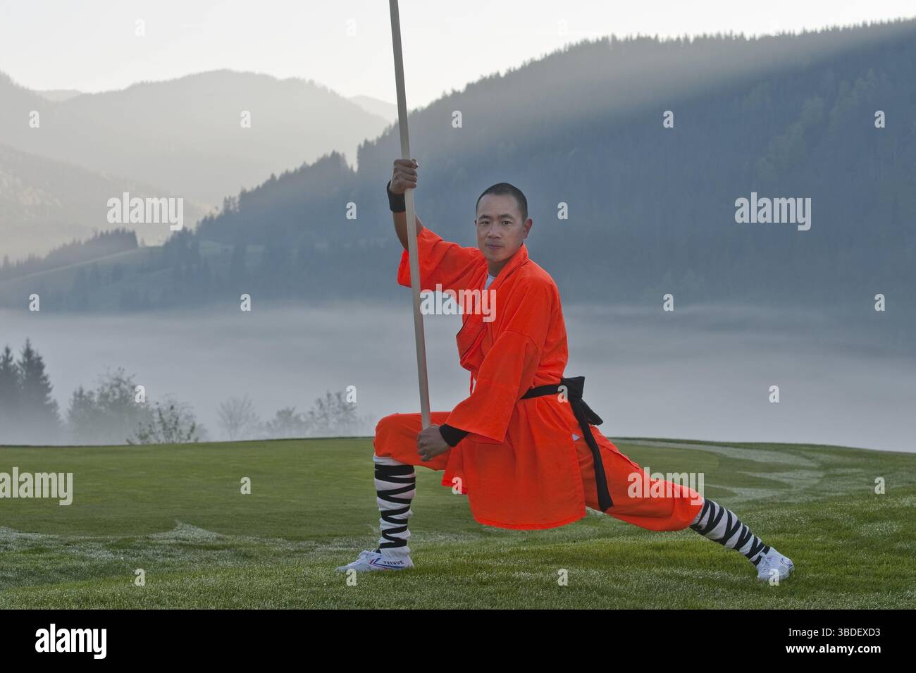 Shaolin monk with staff, Shaolin monk, Kung Fu, Qigong, Chigong, Chi ...