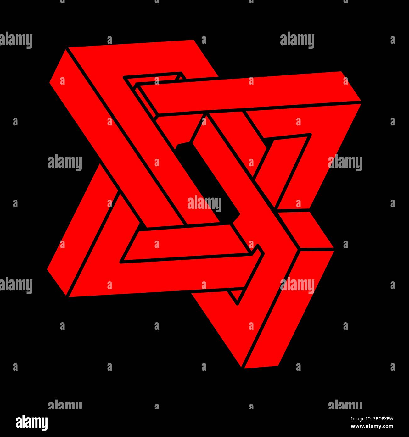 Impossible shapes. Sacred geometry. Optical illusion logo. Abstract ...