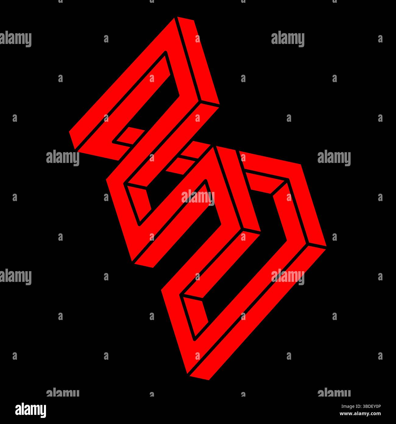 Impossible optical illusion shapes. Logo. Optical art object ...