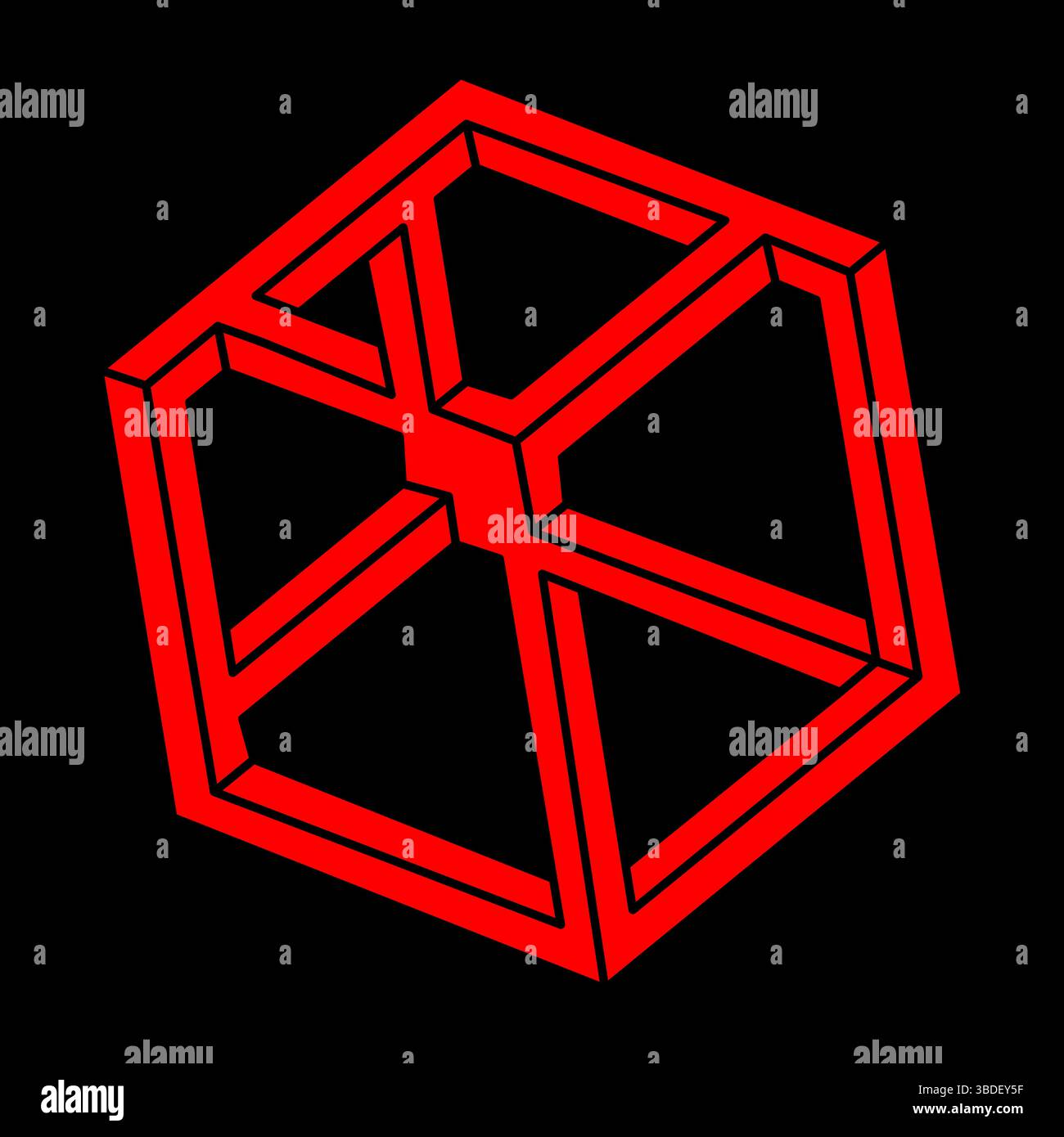 Impossible shapes. Optical illusion. Sacred geometry figures. Abstract eternal geometric objects ...