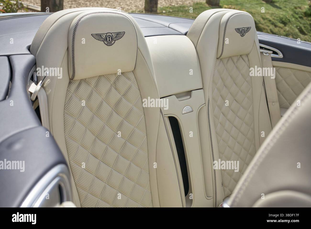 Bentley Continental GT V8 S convertible, interior rear seats with ...