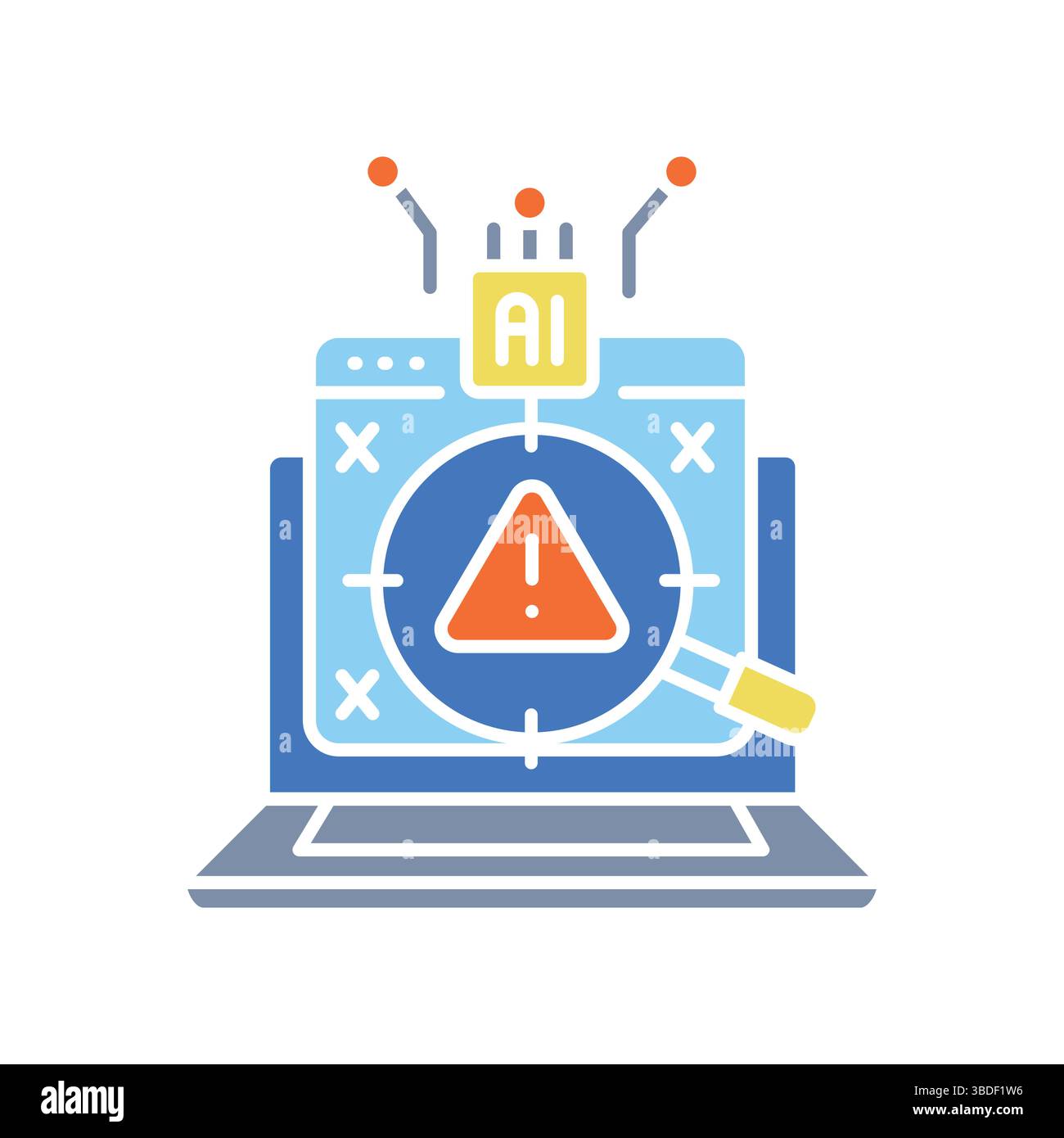 Analysis mistakes written work color flat icon for digital and print ...
