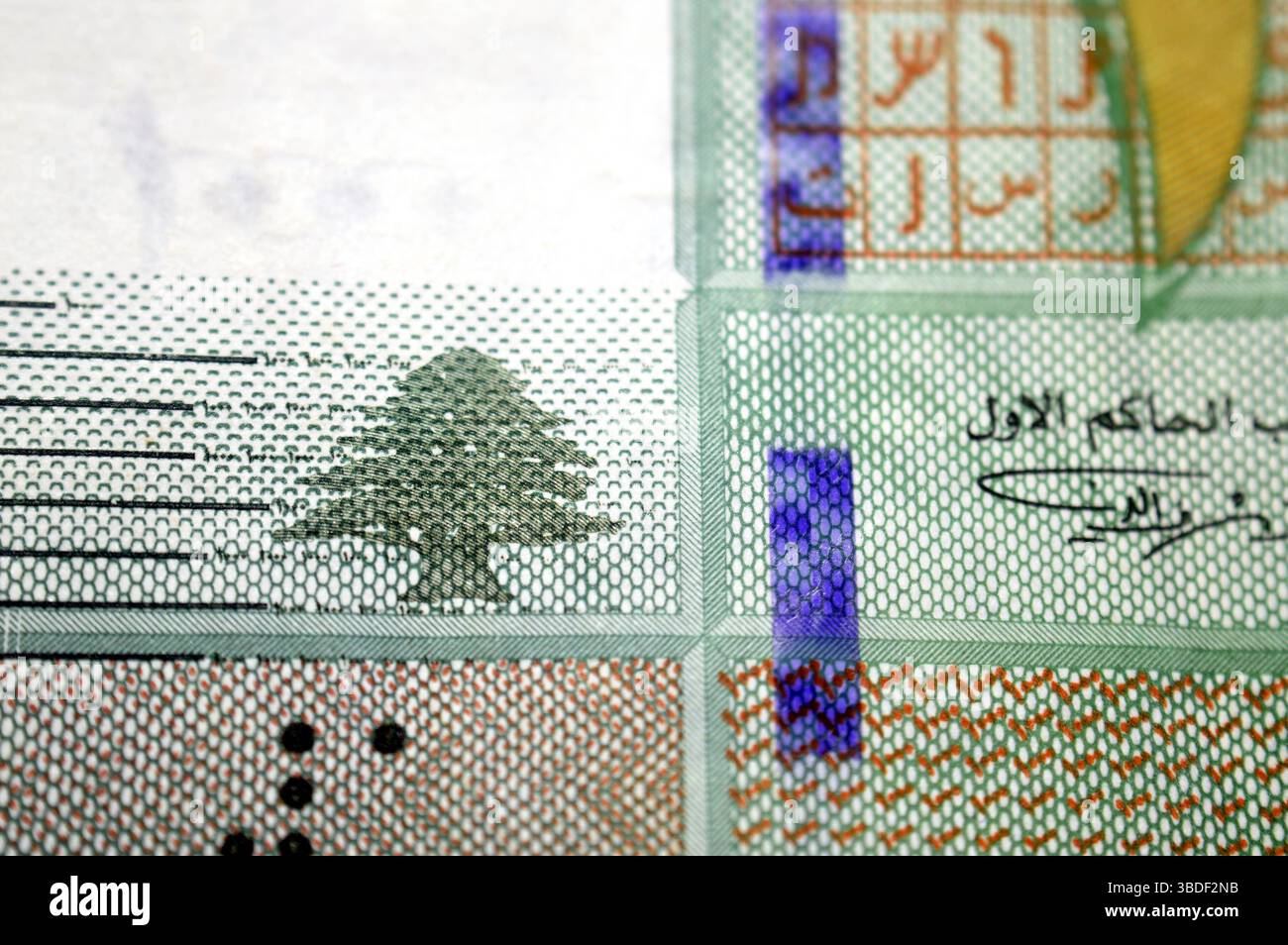 the obverse side of 1000 Livres one thousand Lebanese pounds cash money ...