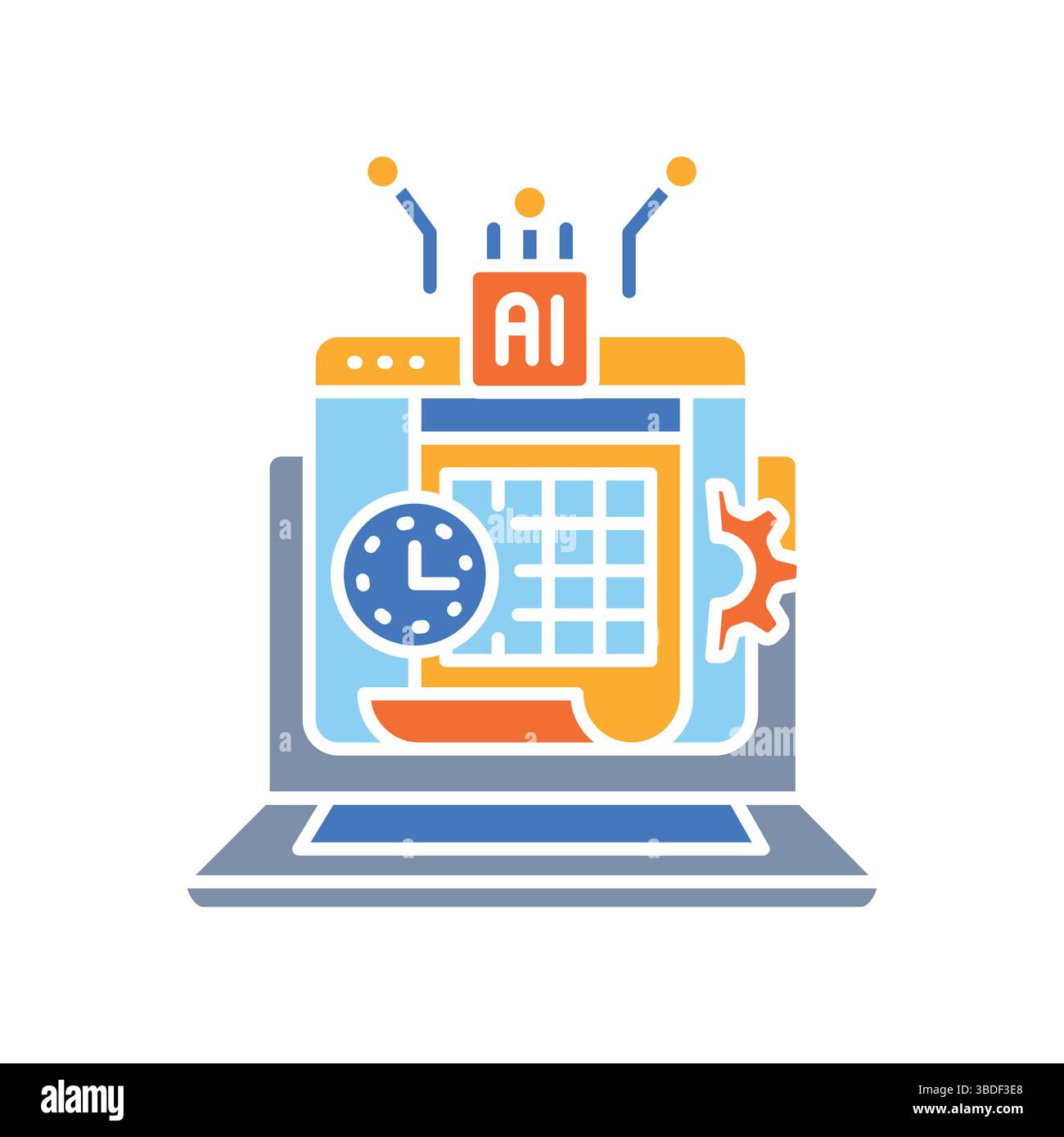 optimization class schedules color flat icon for digital and print ...
