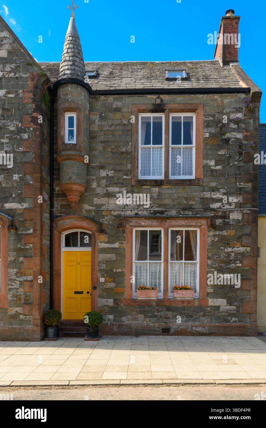 Traditional scottish town house on High Street, Kirkcudbright, Dumfries ...