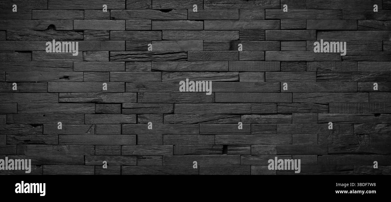 black wood wall panel as background, boardwalk room interior design ...