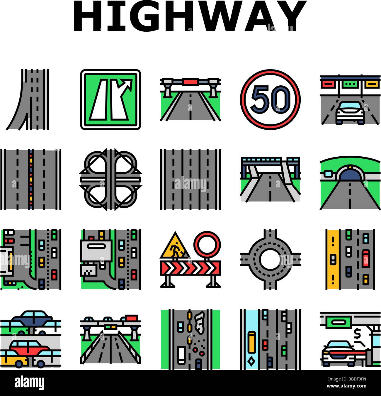 Overpass bridge road highway ramp exit Stock Vector Images - Alamy