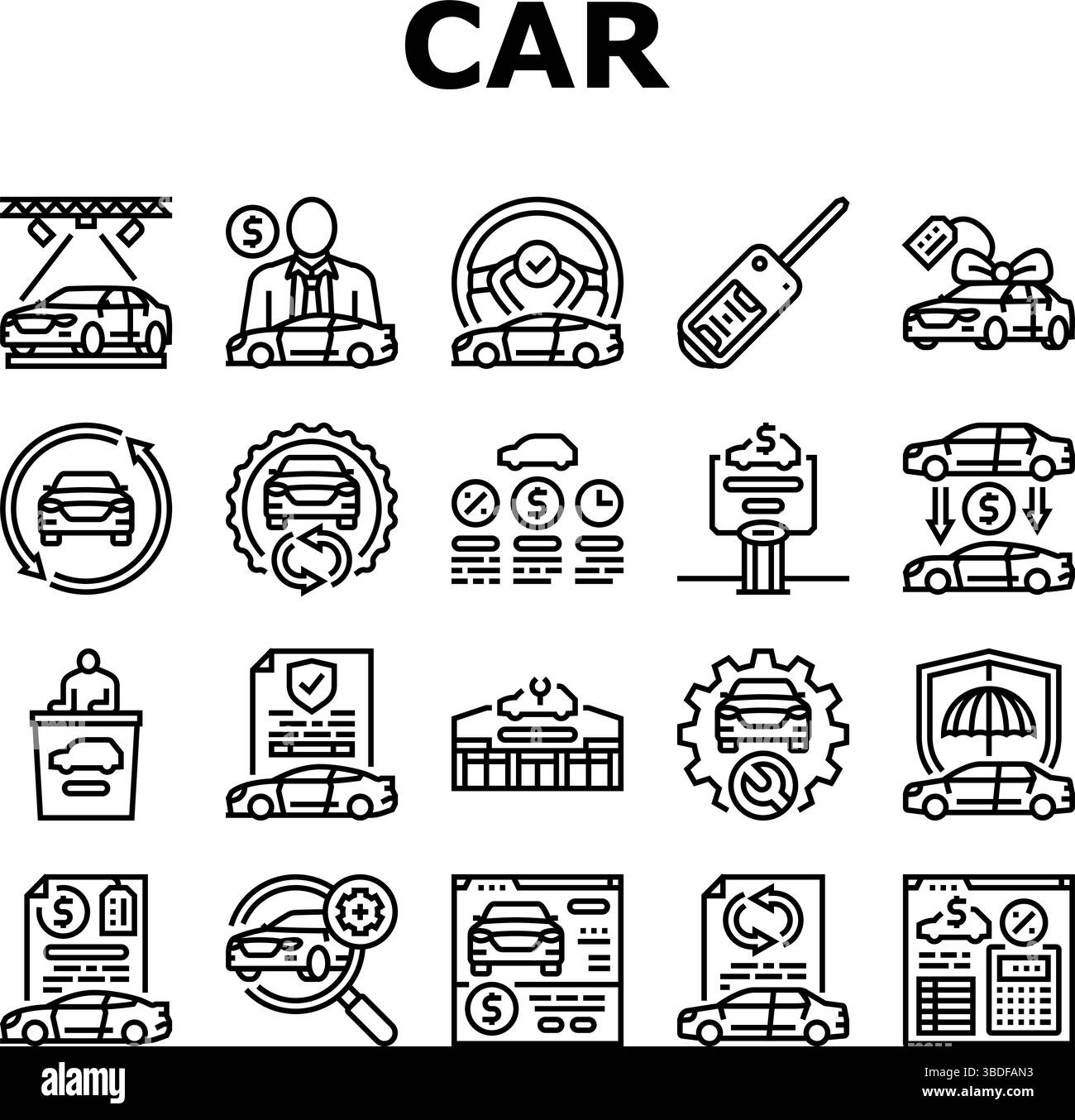 car dealership inventory icons set vector Stock Vector Image & Art - Alamy