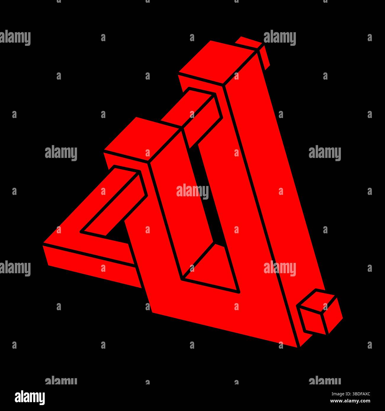 Impossible shapes. Optical illusion. Sacred geometry figure. Abstract eternal geometric objects ...