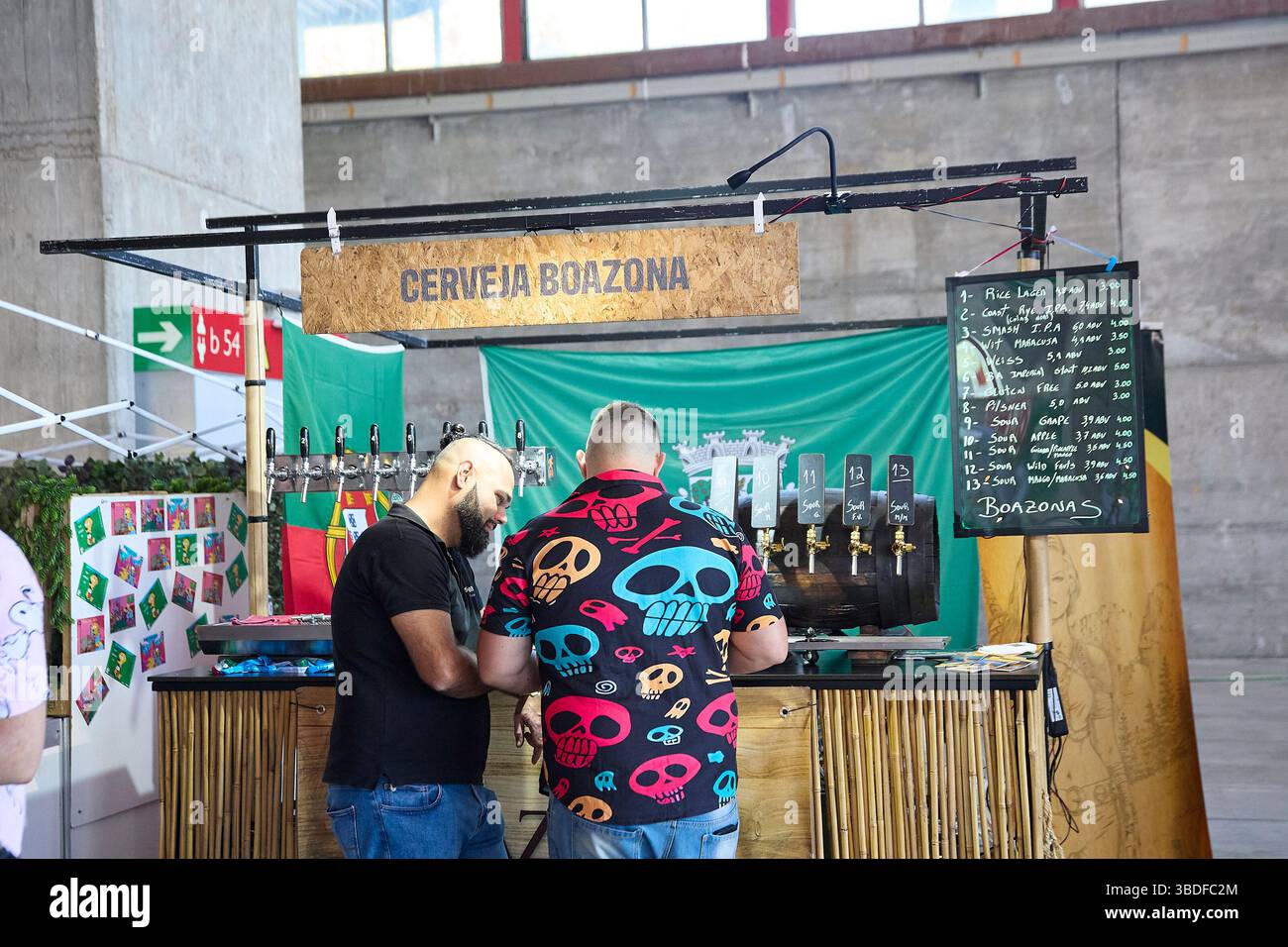 Several people at the BeerMad 2025 beer festival, at the Pabellón de ...