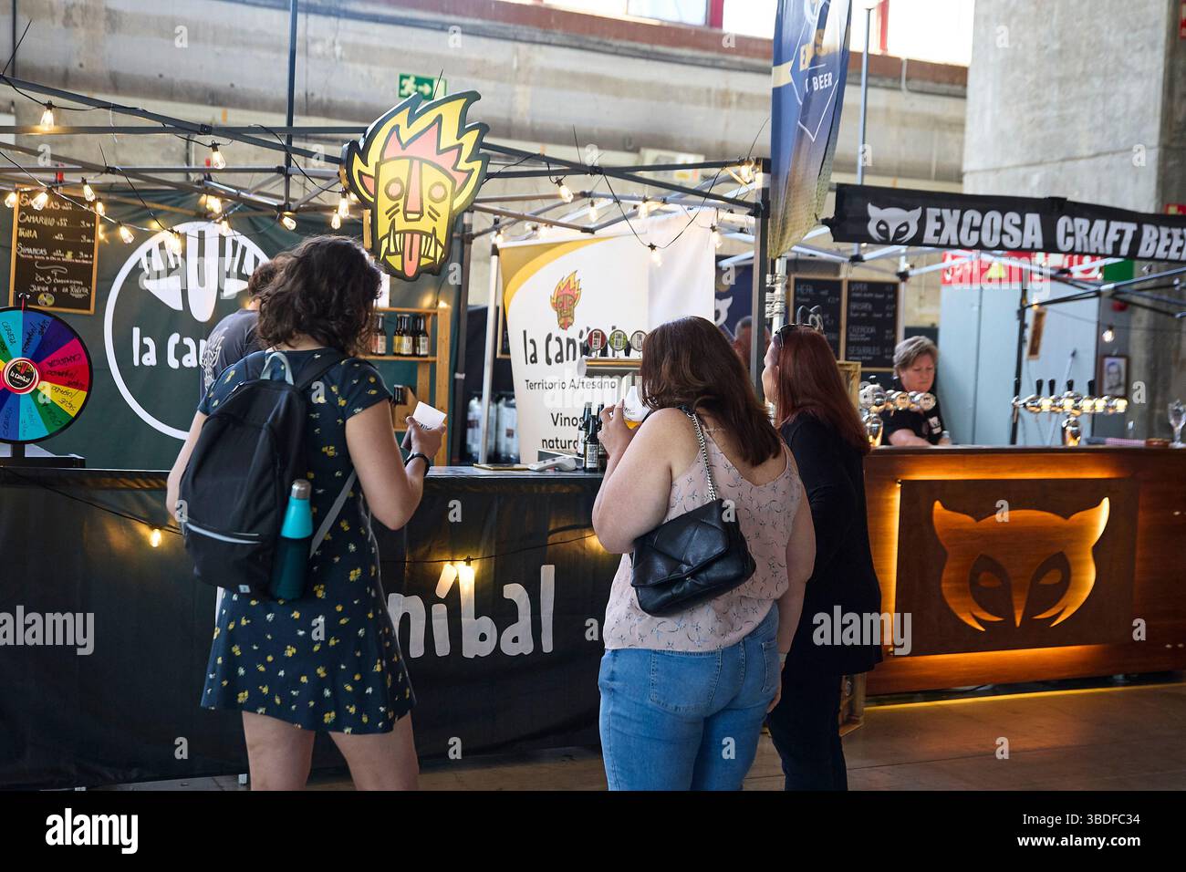 Several people at the BeerMad 2025 beer festival, at the Pabellón de ...