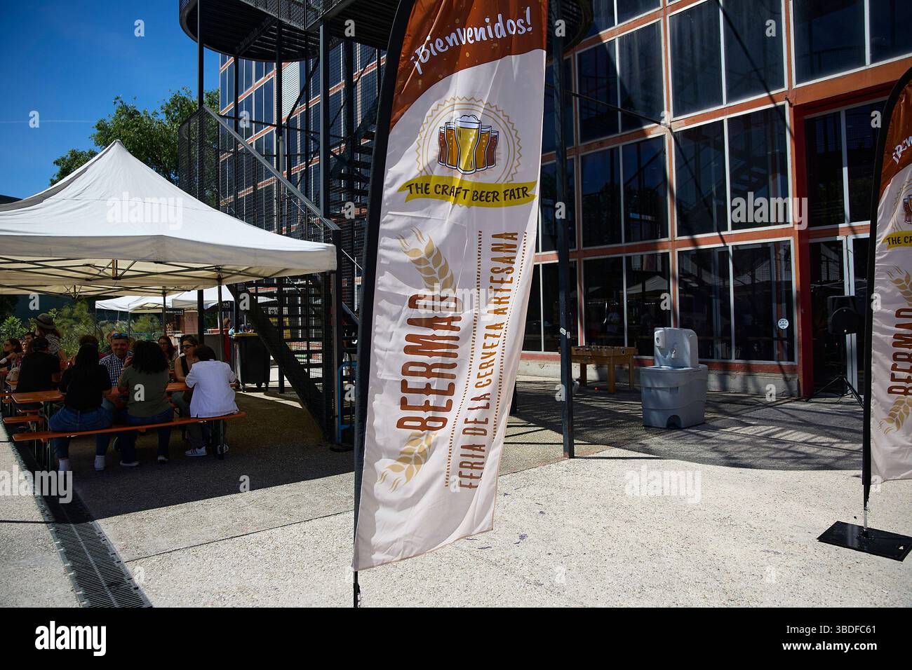 Outside the BeerMad 2025 beer festival, at the Pabellón de Cristal de ...