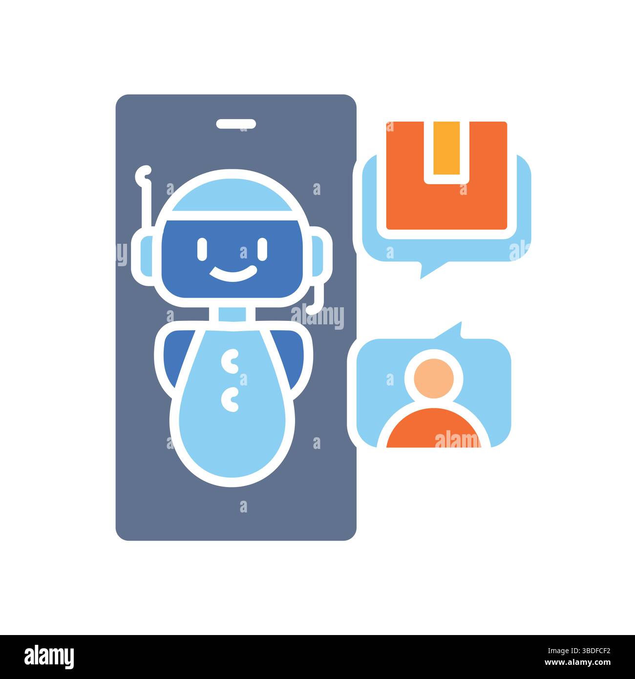 AI chatbots color flat icon for digital and print projects. Minimal ...