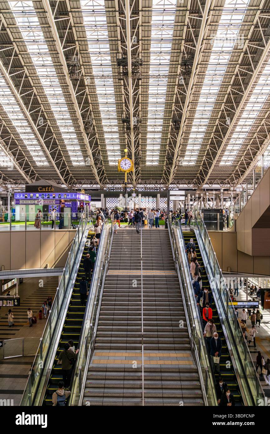 Osaka Station City showing the main staircase and escalators from the ...