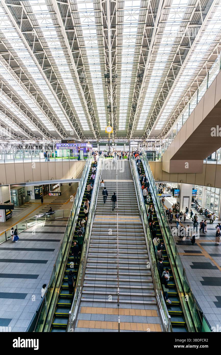 Osaka Station City showing the main staircase and escalators from the ...