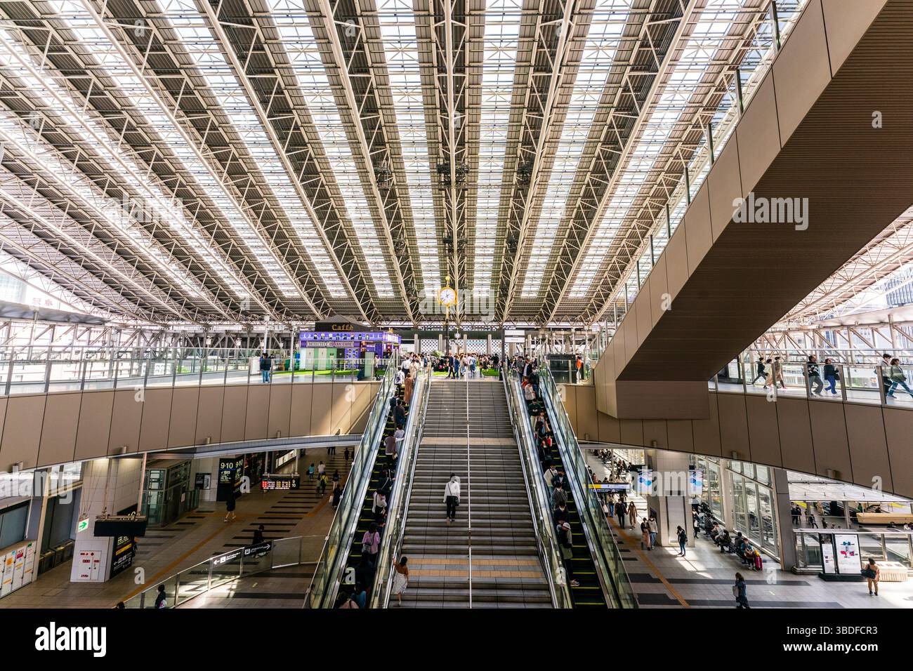 Osaka Station City showing the main staircase and escalators from the ...
