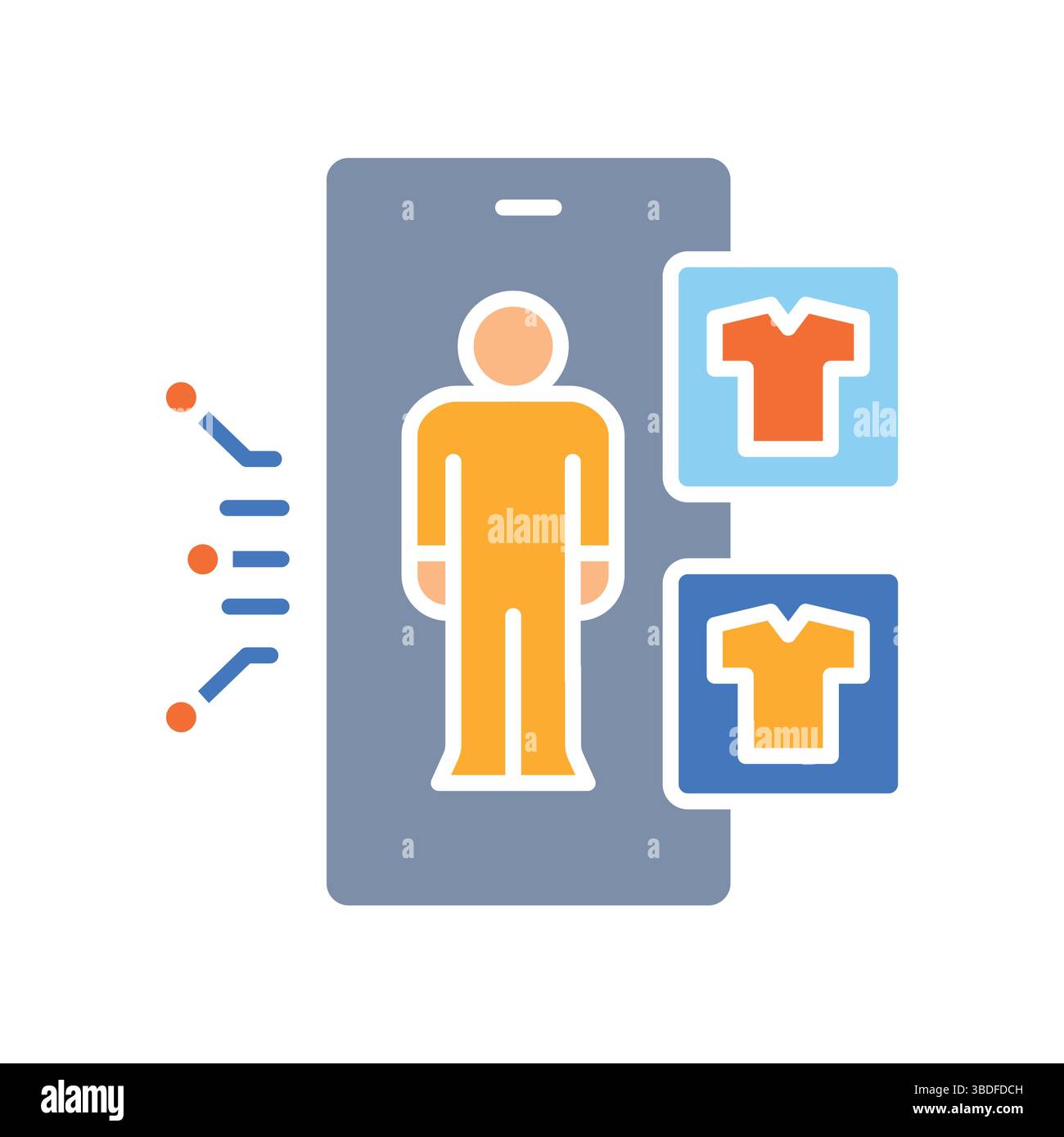 Virtual try on color flat icon for digital and print projects. Minimal ...