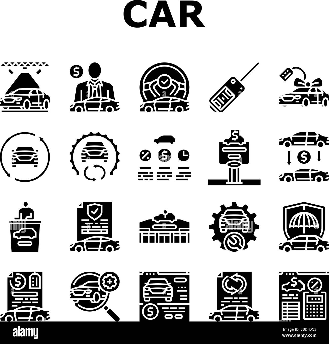car dealership inventory icons set vector Stock Vector Image & Art - Alamy