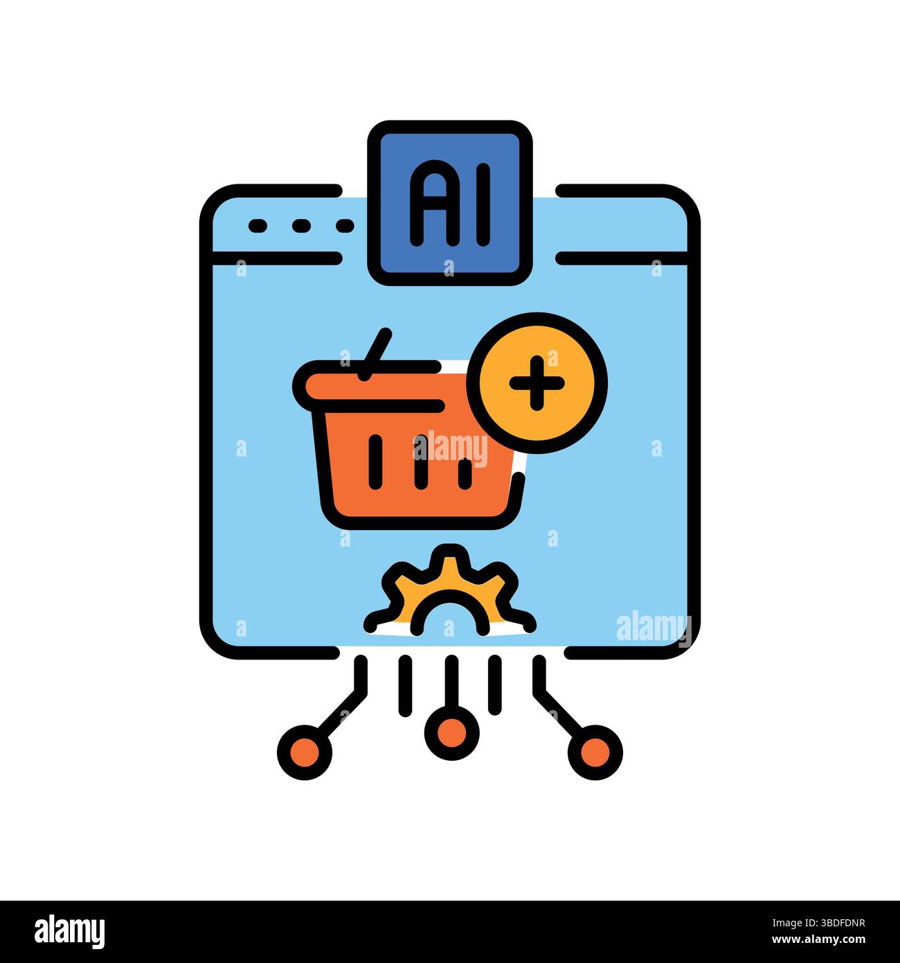 Complementary product recommendation color line icon for digital and print projects. Minimal ...